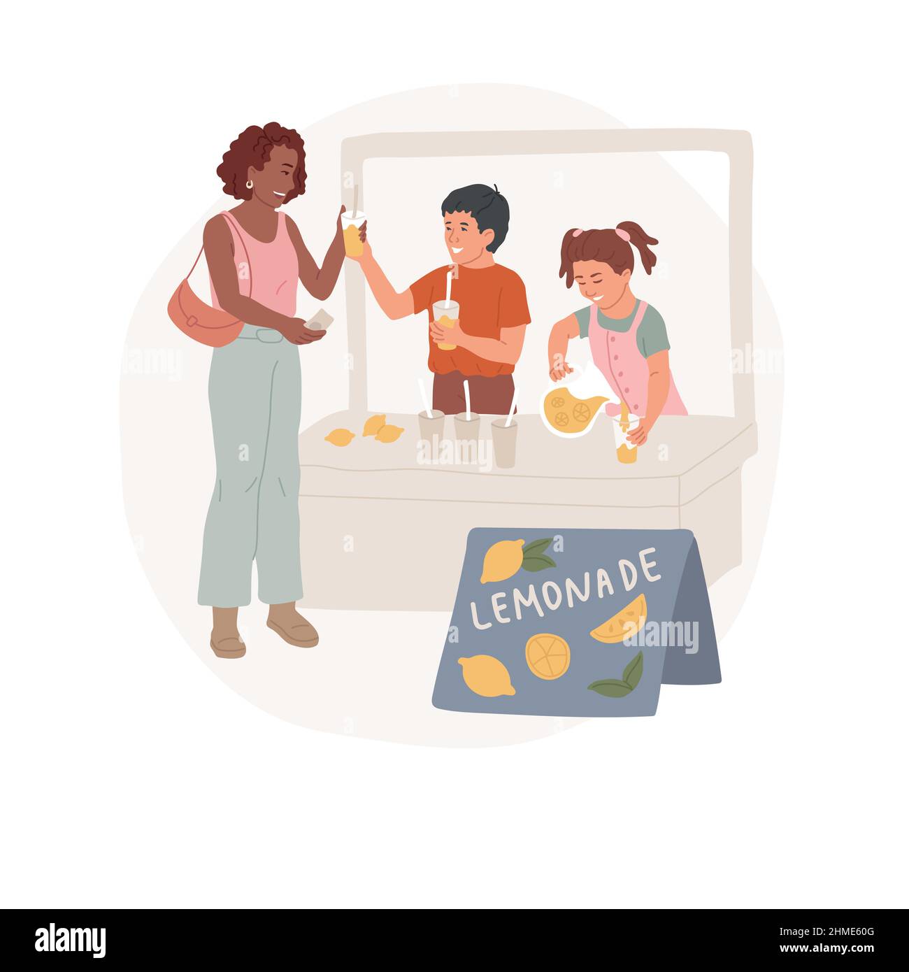 Homemade lemonade abstract concept vector illustration. Neighborhood ...