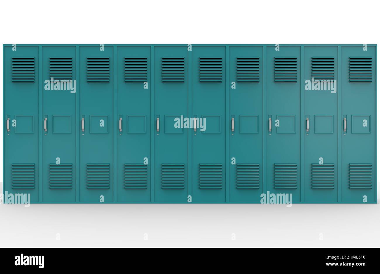 lockers red primary high school in a row image 3d illustration Stock ...