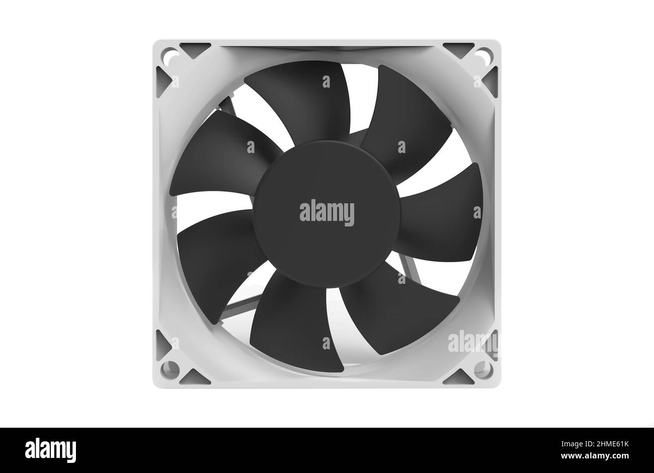 Computer fan Black and white cooler isolated on white 3d image ...