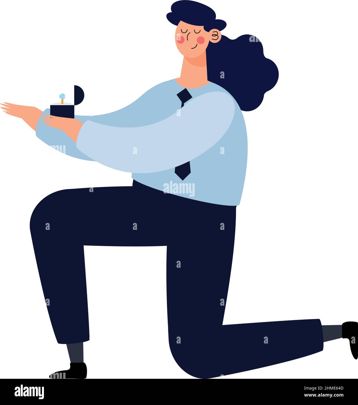 woman kneeling with ring character Stock Vector Image & Art - Alamy