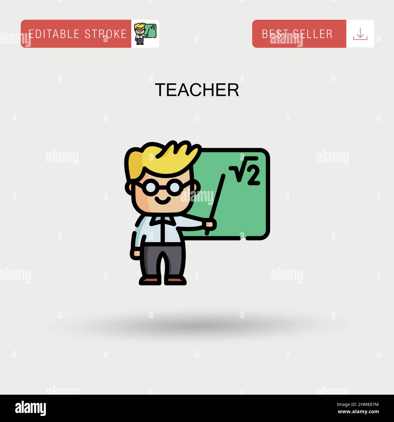 Teacher Simple vector icon Stock Vector Image & Art - Alamy