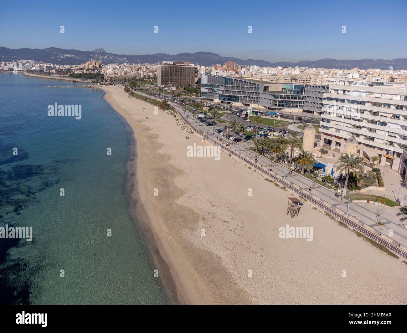apartment building on the seafront, Es Molinar, Palma, Mallorca, Spain ...