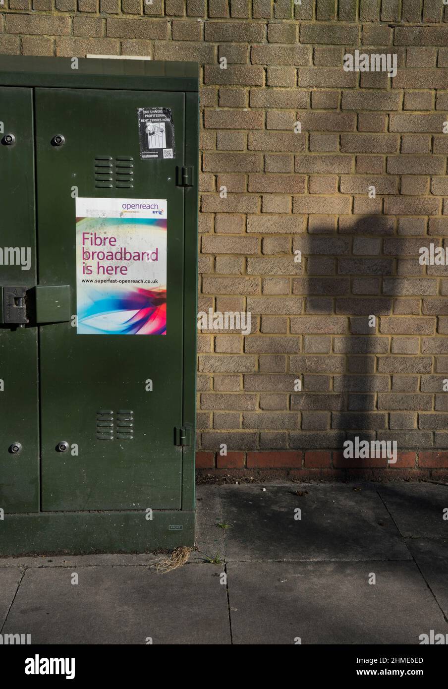 Internet fibre broadband box in a street near Mile End, Tower Hamlets ...