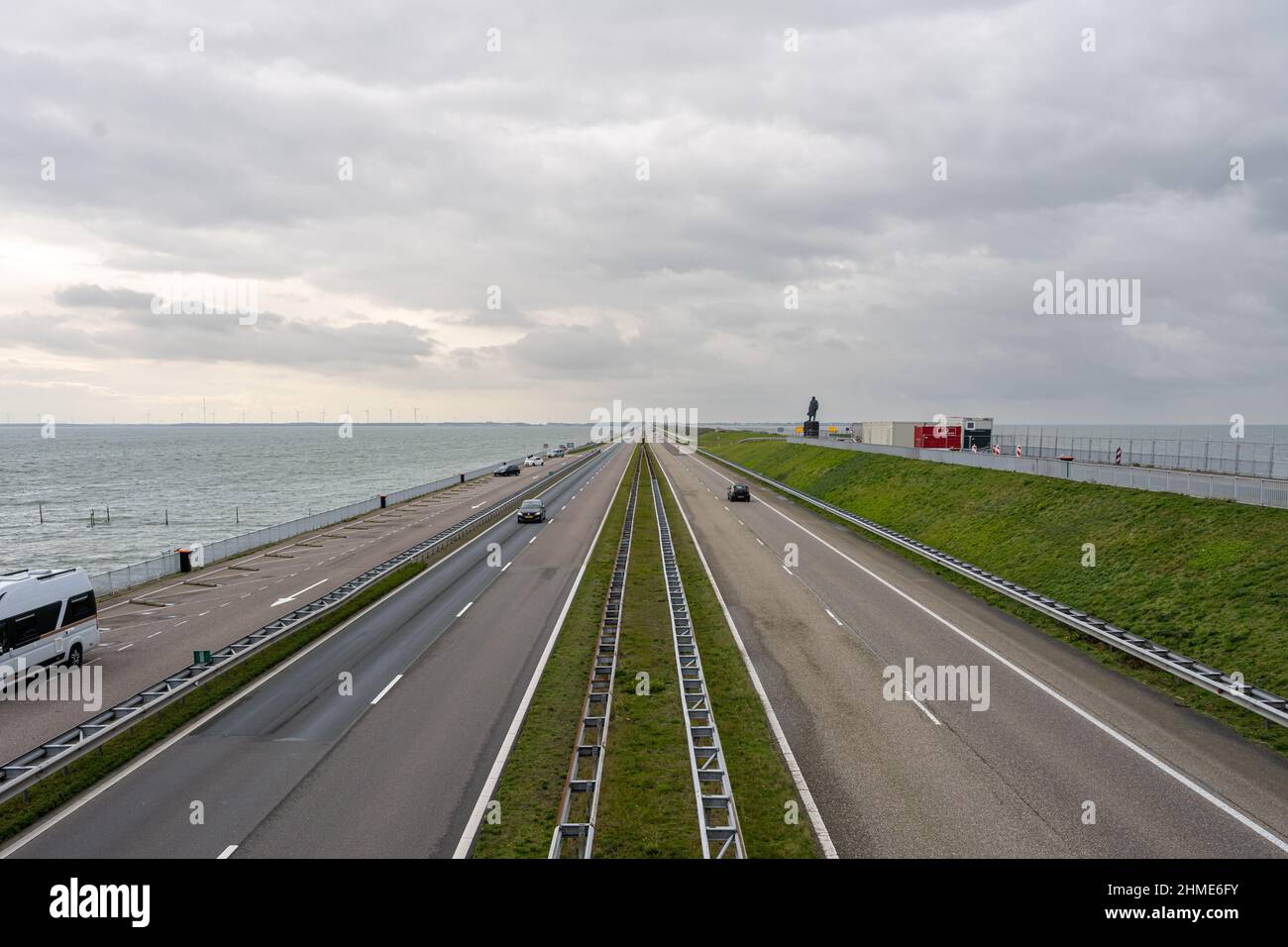 The Afsluitdijk is a major dam and causeway in the Netherlands. It is a ...