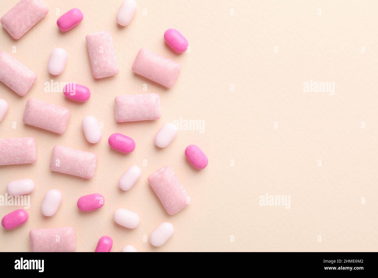 Concept of chewing or bubble gum, space for text Stock Photo - Alamy