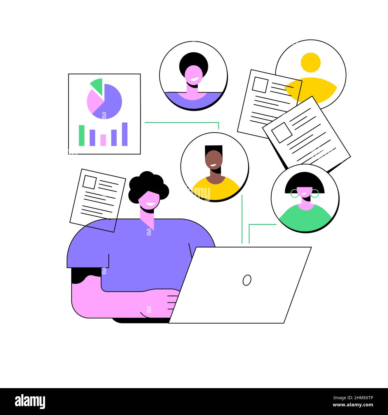 HR software abstract concept vector illustration. HR management ...