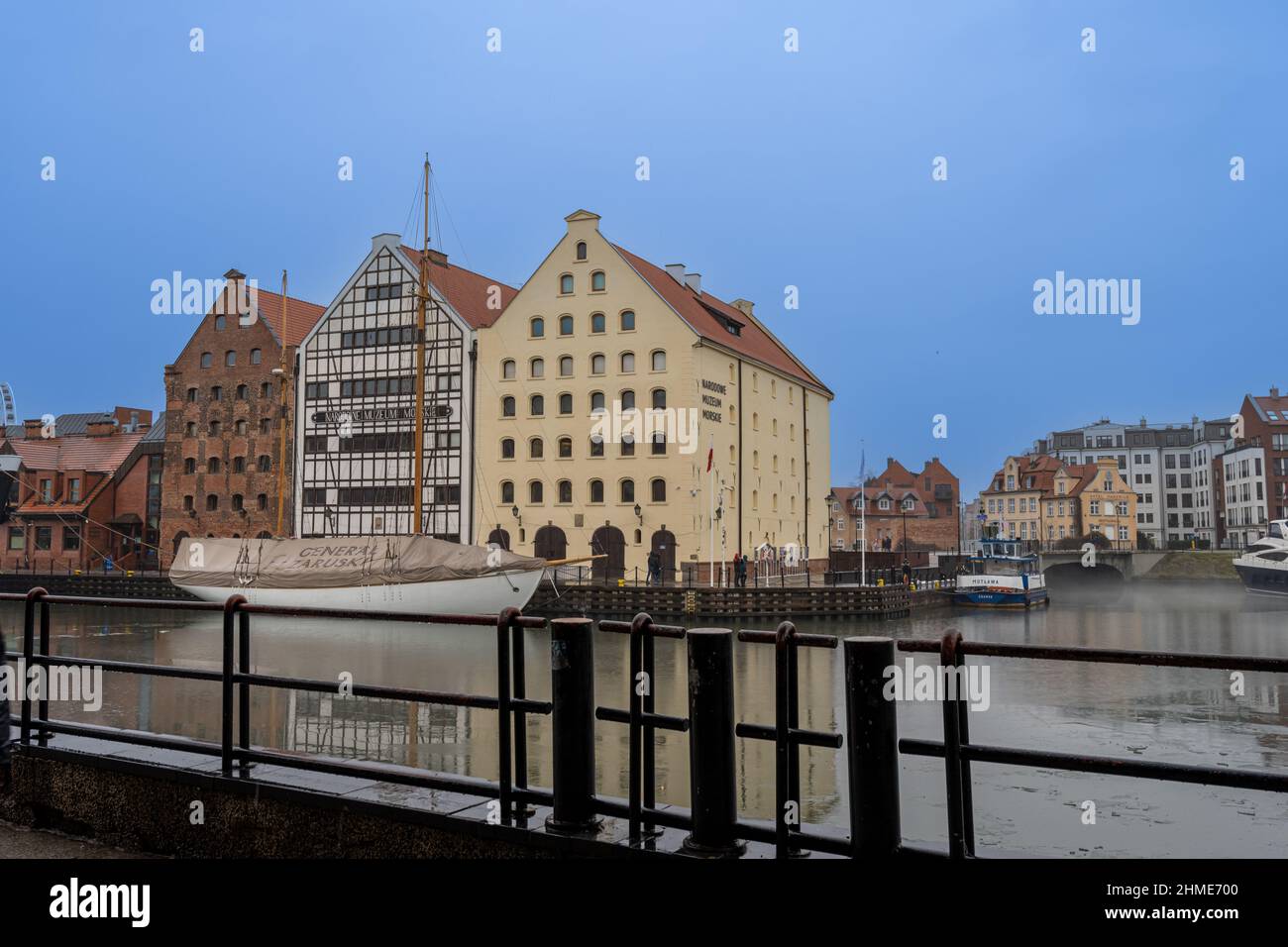 December 31, 2021 - Gdansk, Poland: View of the old harbor of Gdansk ...