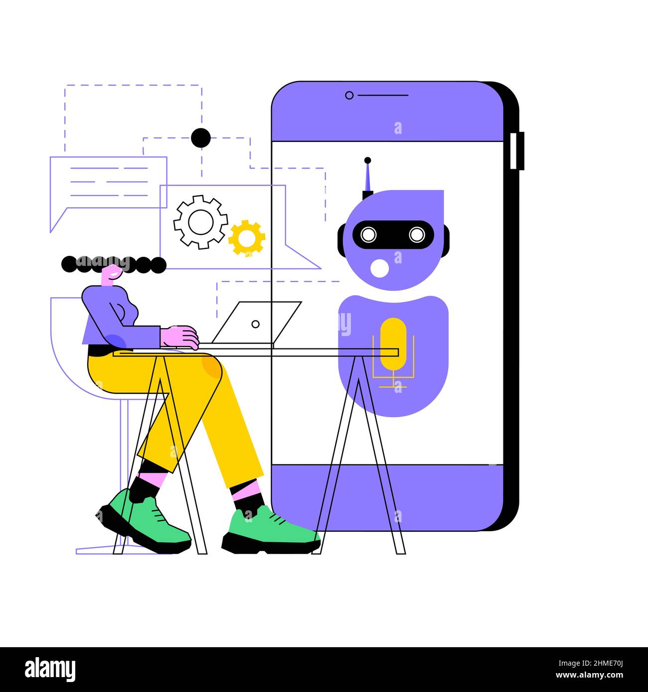 Natural language processing abstract concept vector illustration. AI ...