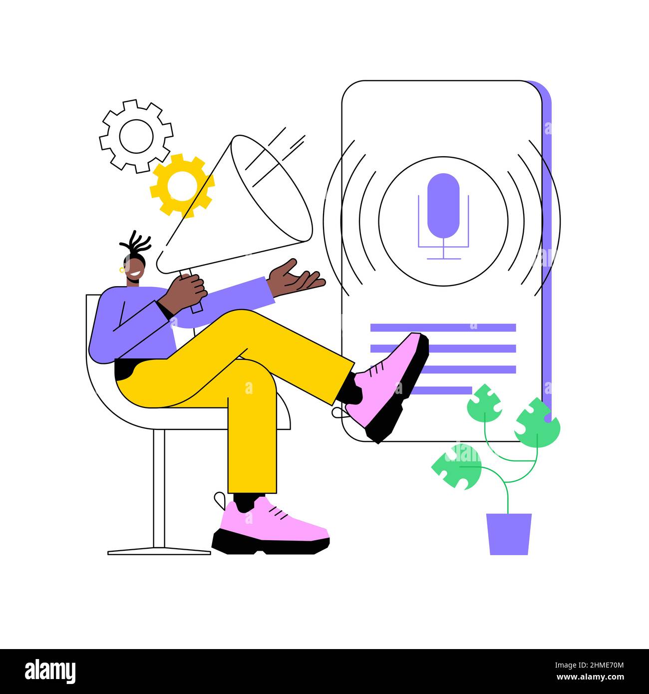 Speech to text abstract concept vector illustration. Multi-language ...