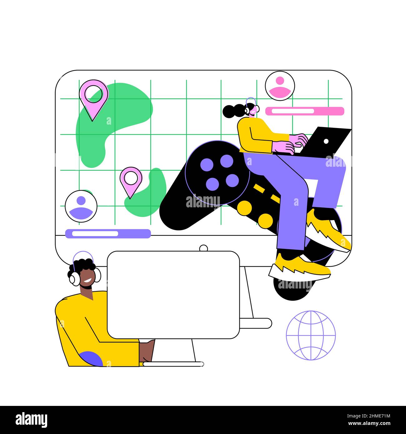 Multiplayer online battle arena abstract concept vector illustration ...