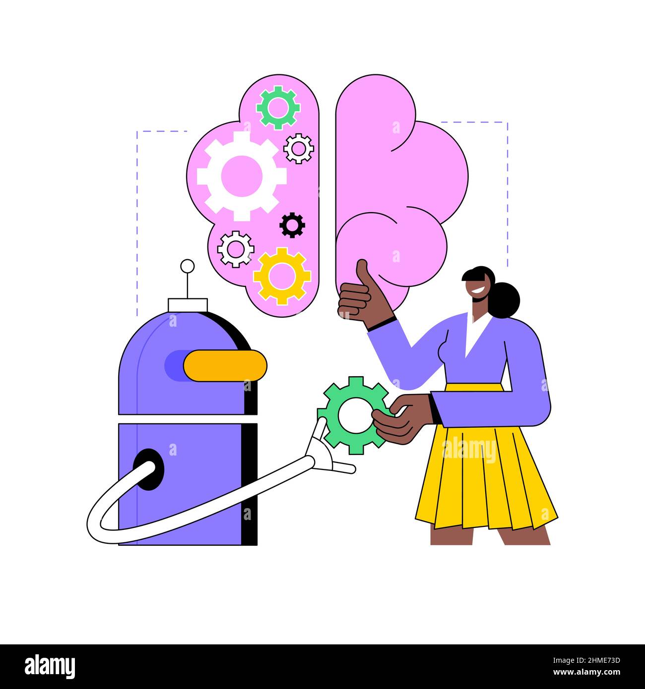 Augmented intelligence abstract concept vector illustration ...