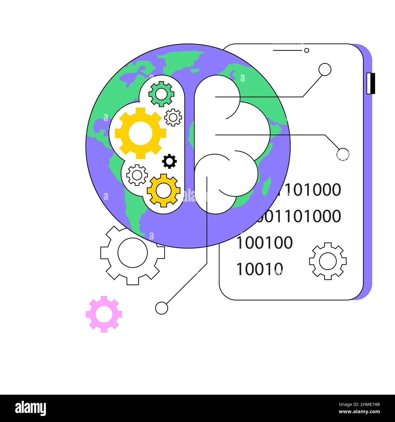 Technological singularity abstract concept vector illustration ...