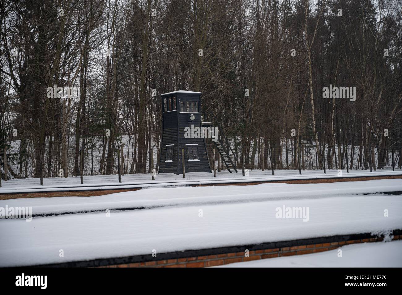 December 30, 2021 - Stutthof, Poland: Guard post tower at the Nazi ...