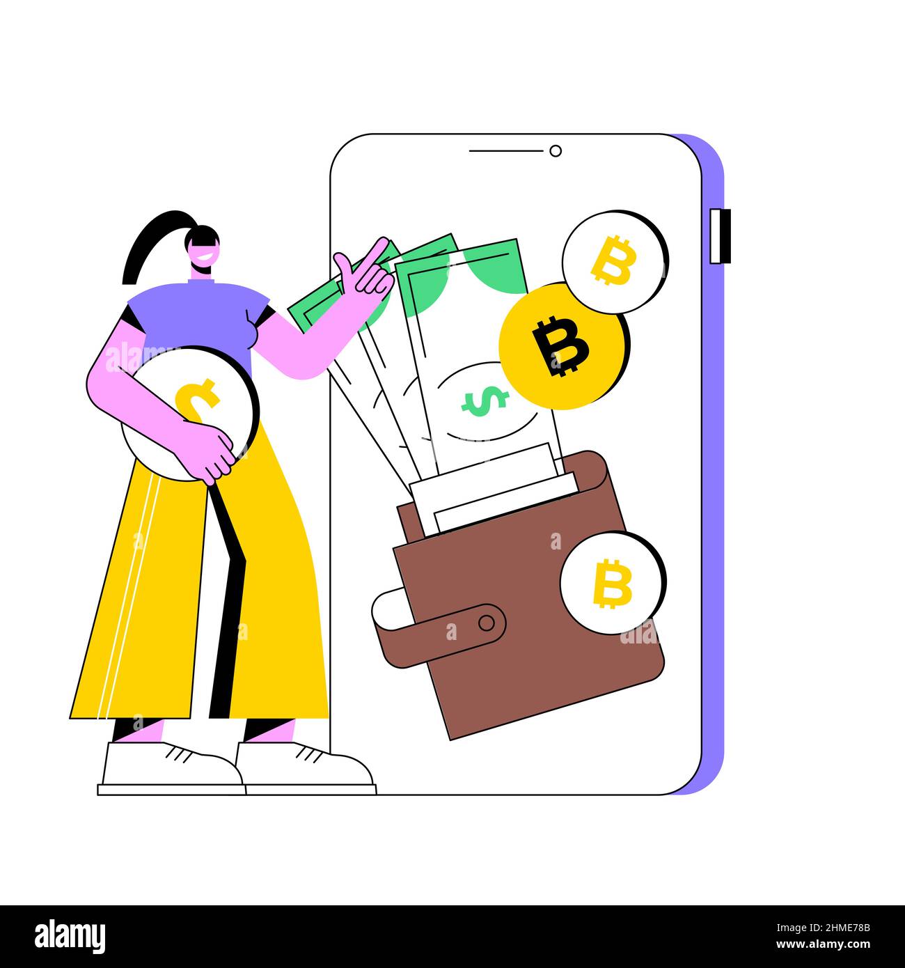 Digital wallet abstract concept vector illustration. Payment technology ...