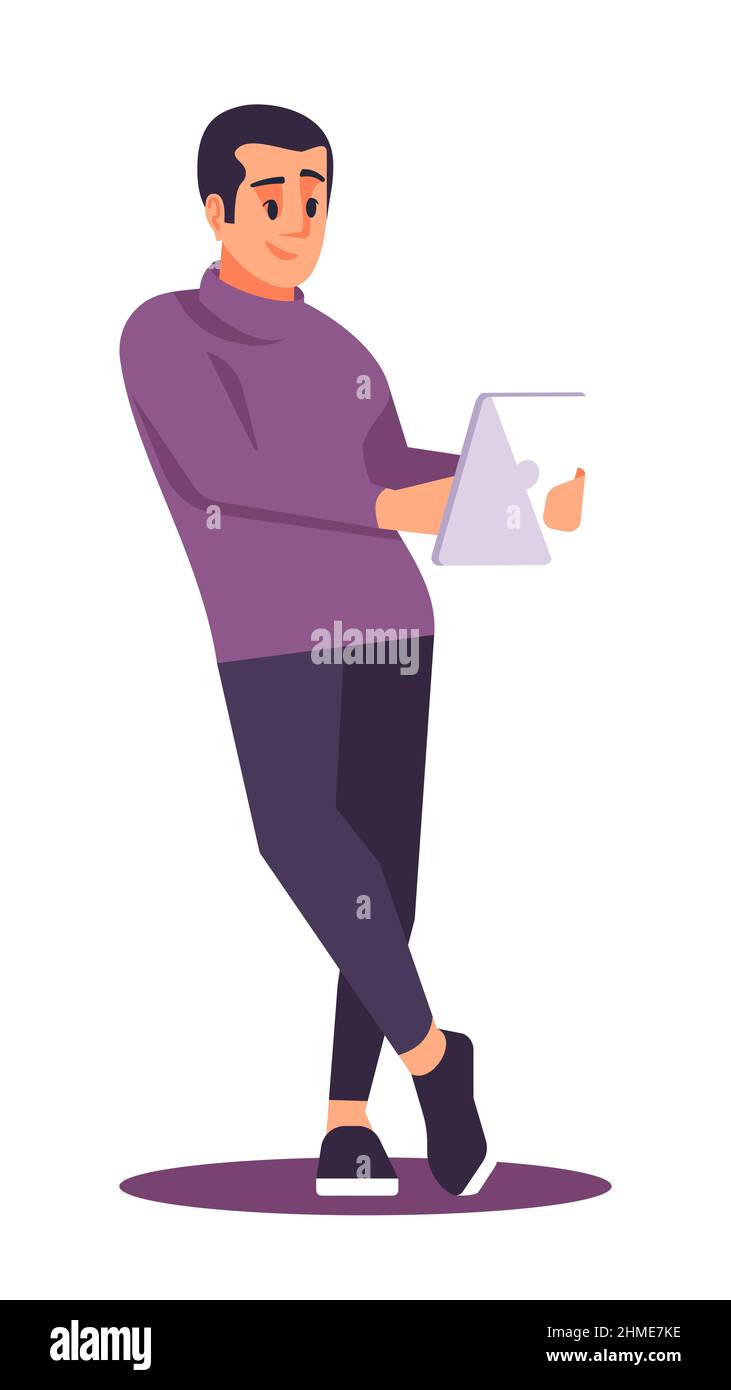 Feeling comfortable at work semi flat RGB color vector illustration ...