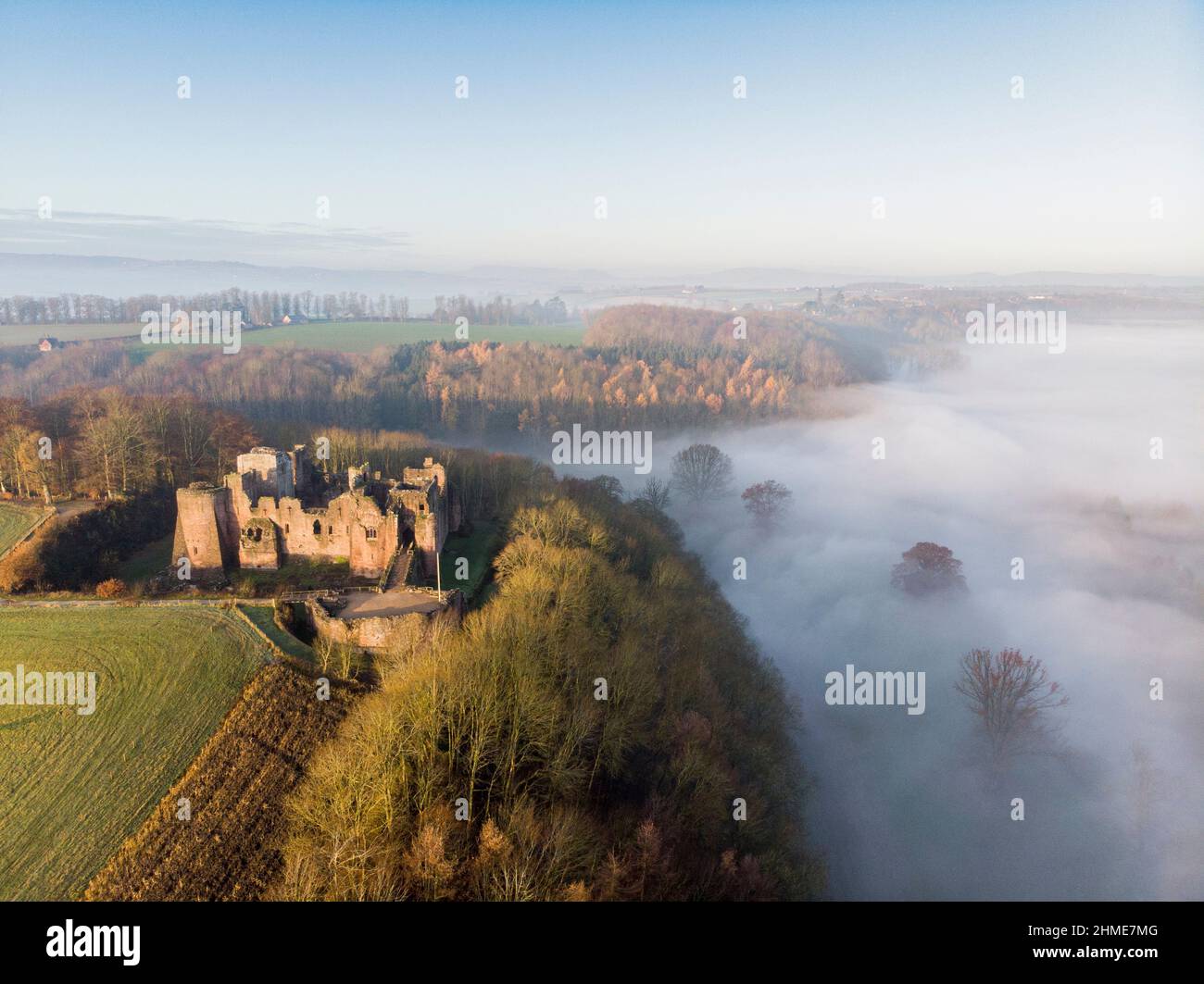 Goodrich castle aerial hi-res stock photography and images - Alamy