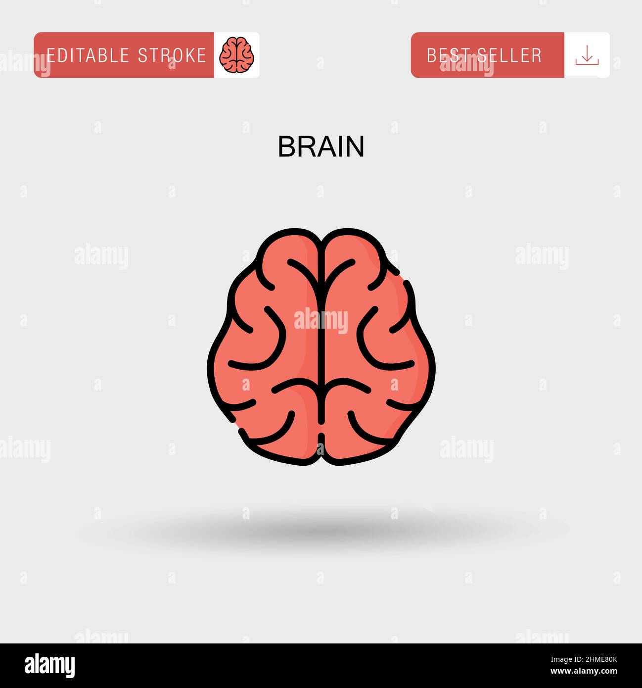 Brain Simple vector icon Stock Vector Image & Art - Alamy