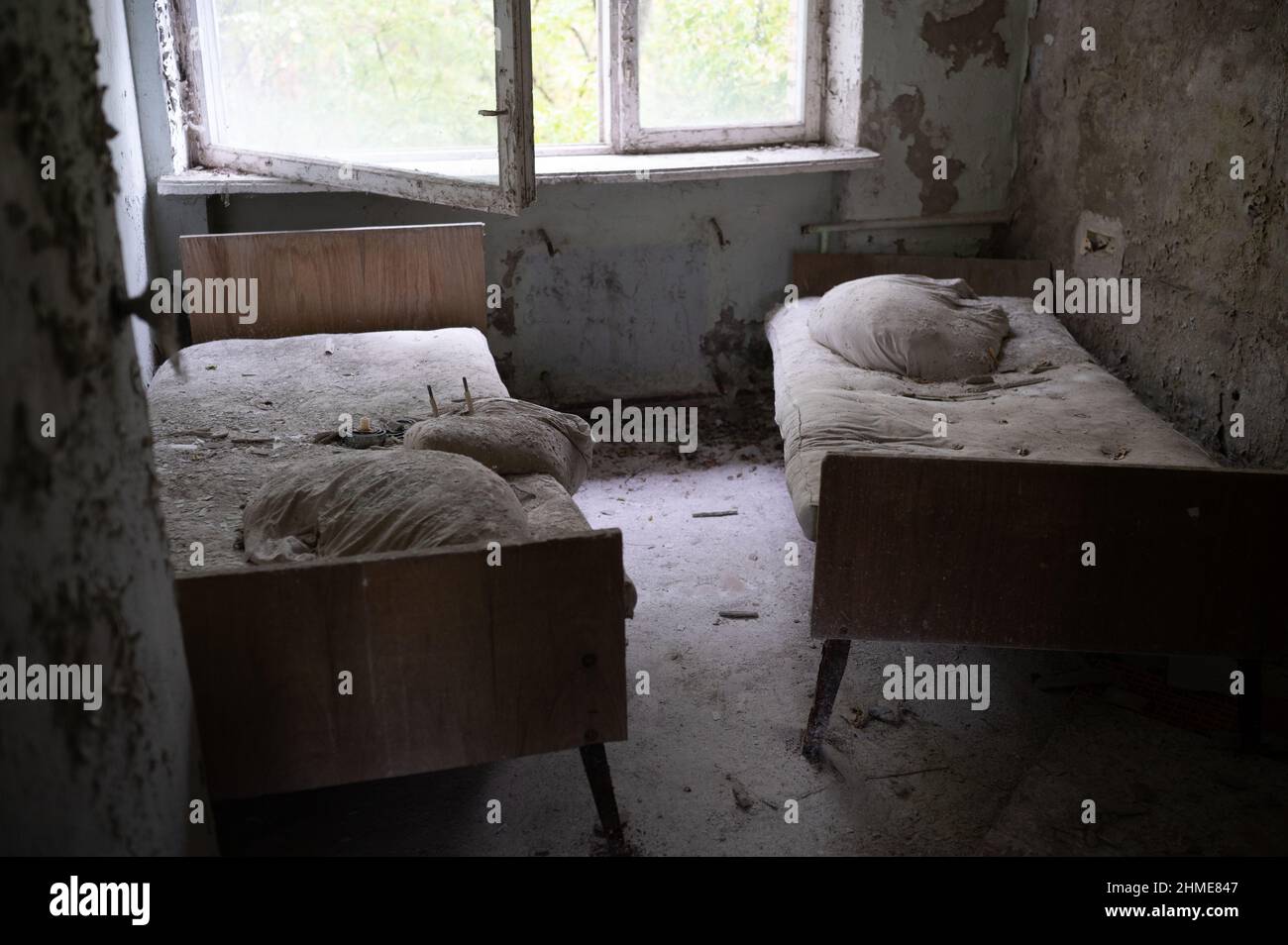 A large assortment of medicine, furniture and medical equipment remains ...