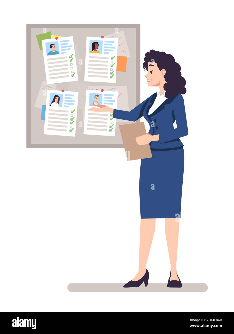 Employee ranking semi flat RGB color vector illustration Stock Vector ...