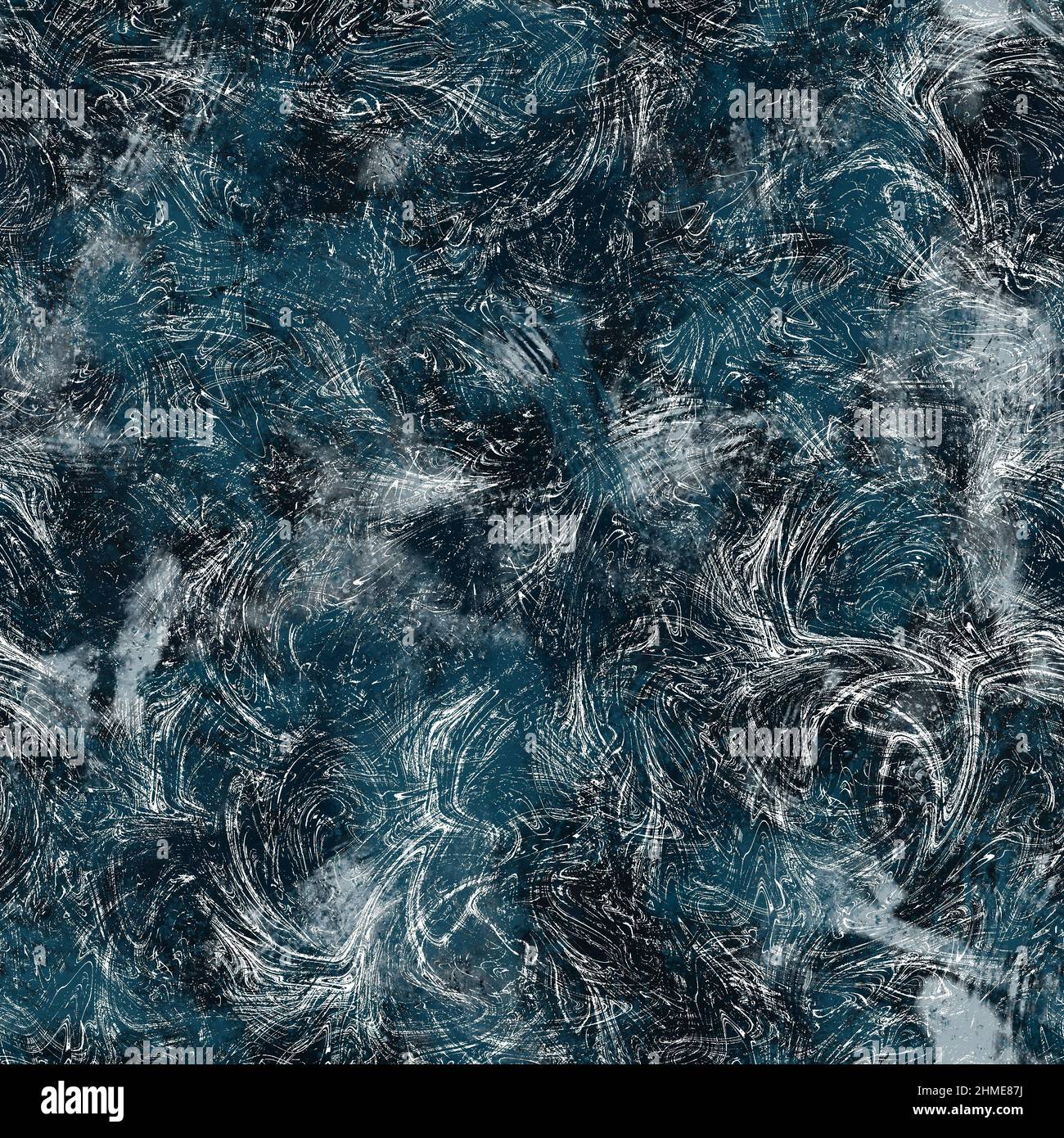 Seamless Navy Blue And White Abstract Grungy Seamless Surface Pattern Design For Print High