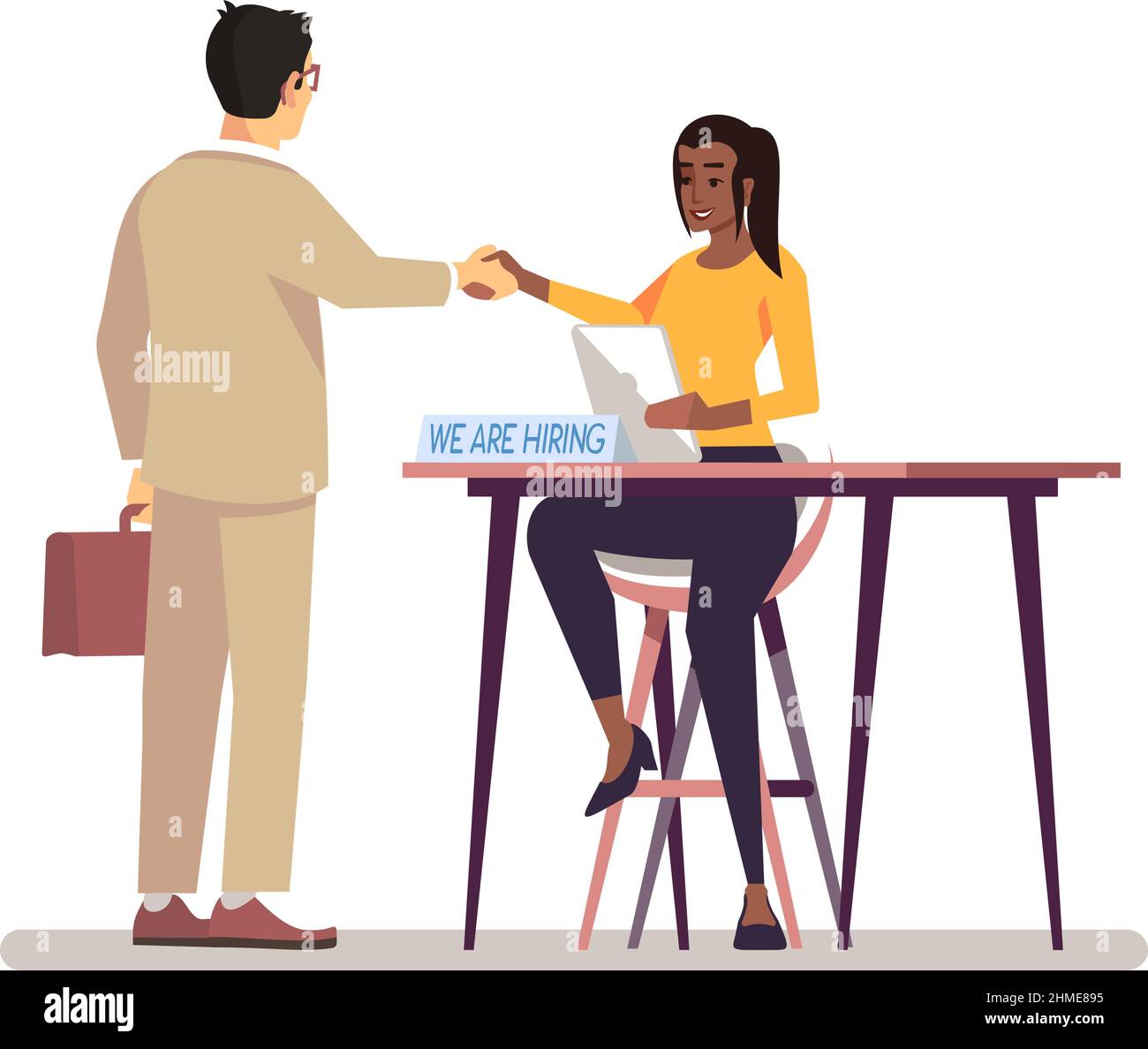 HR staffing agency semi flat RGB color vector illustration Stock Vector Image & Art - Alamy