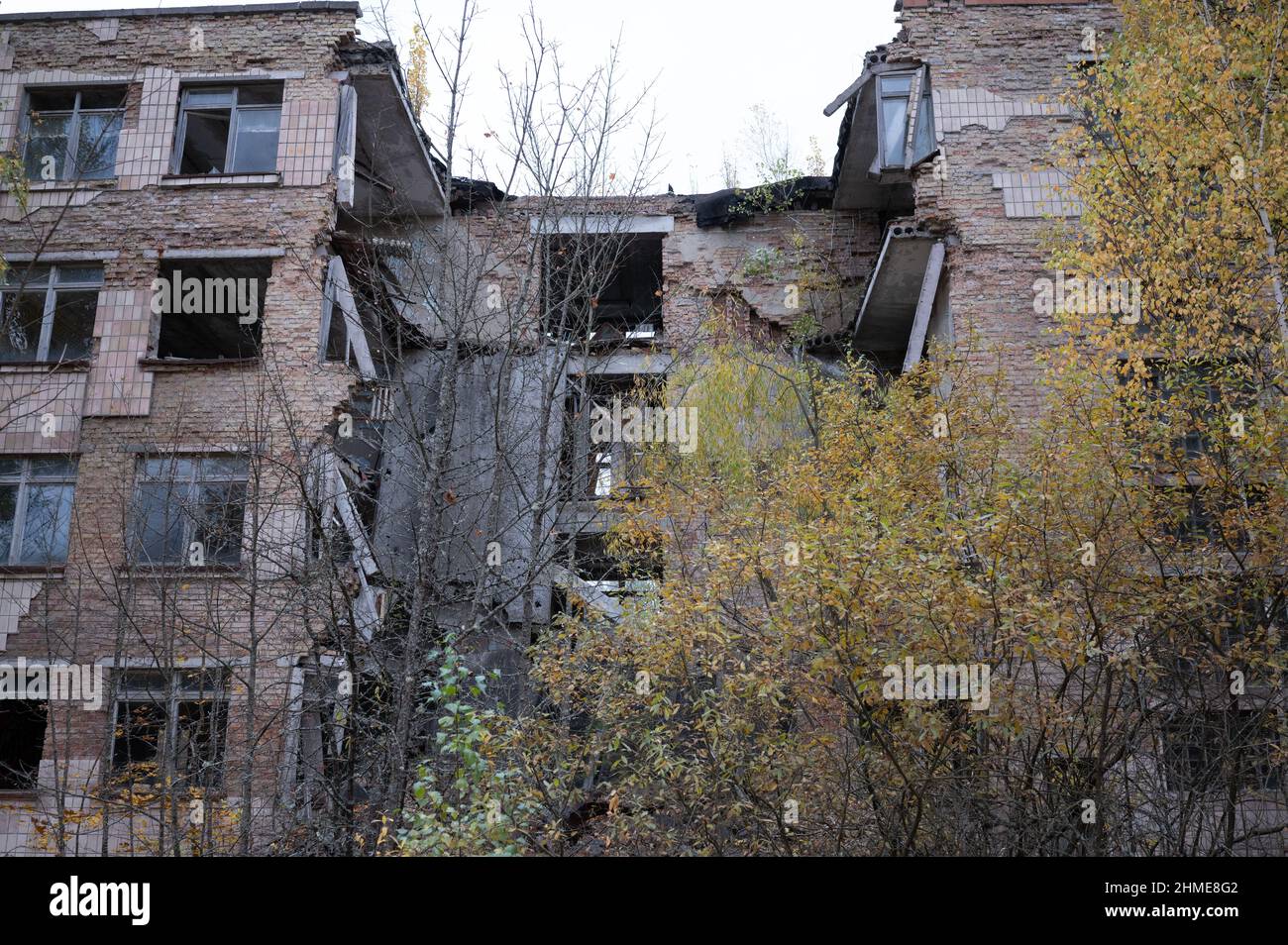 Sections of a high school have collapsed in Pripyat, Ukraine, near the ...