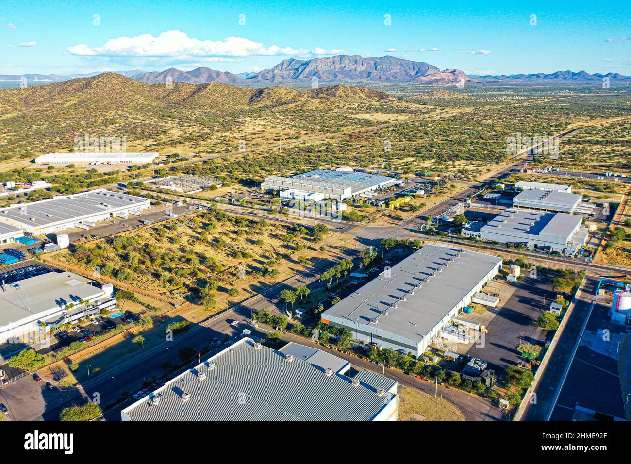 Industrial warehouse, factory and assembly plant in the industrial park ...