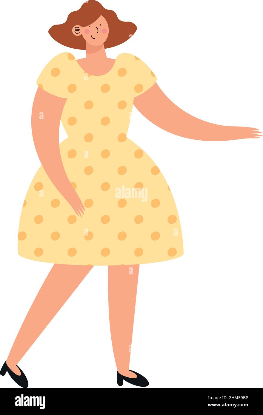 beautiful woman standing position character Stock Vector Image & Art ...