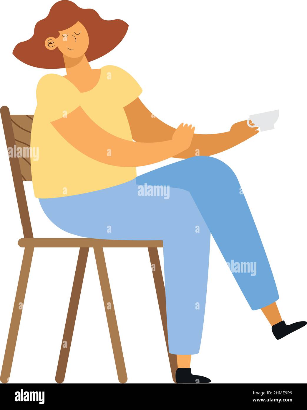 woman seated in chair character Stock Vector Image & Art - Alamy