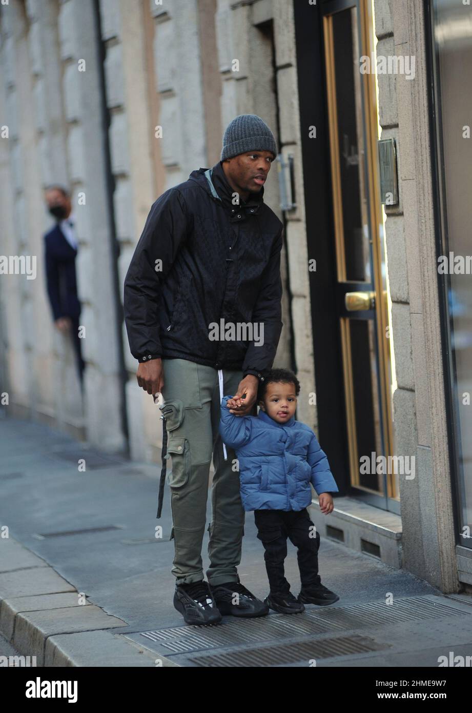 Milan, . 09th Feb, 2022. Milan, 09-02-2022 Denzel Dumfries, defender of ...