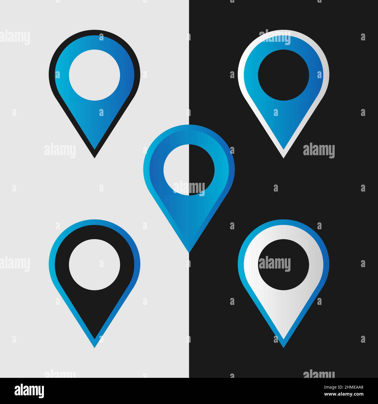 Vector blue and white map pin icon. Easy to edit and scalable to any ...
