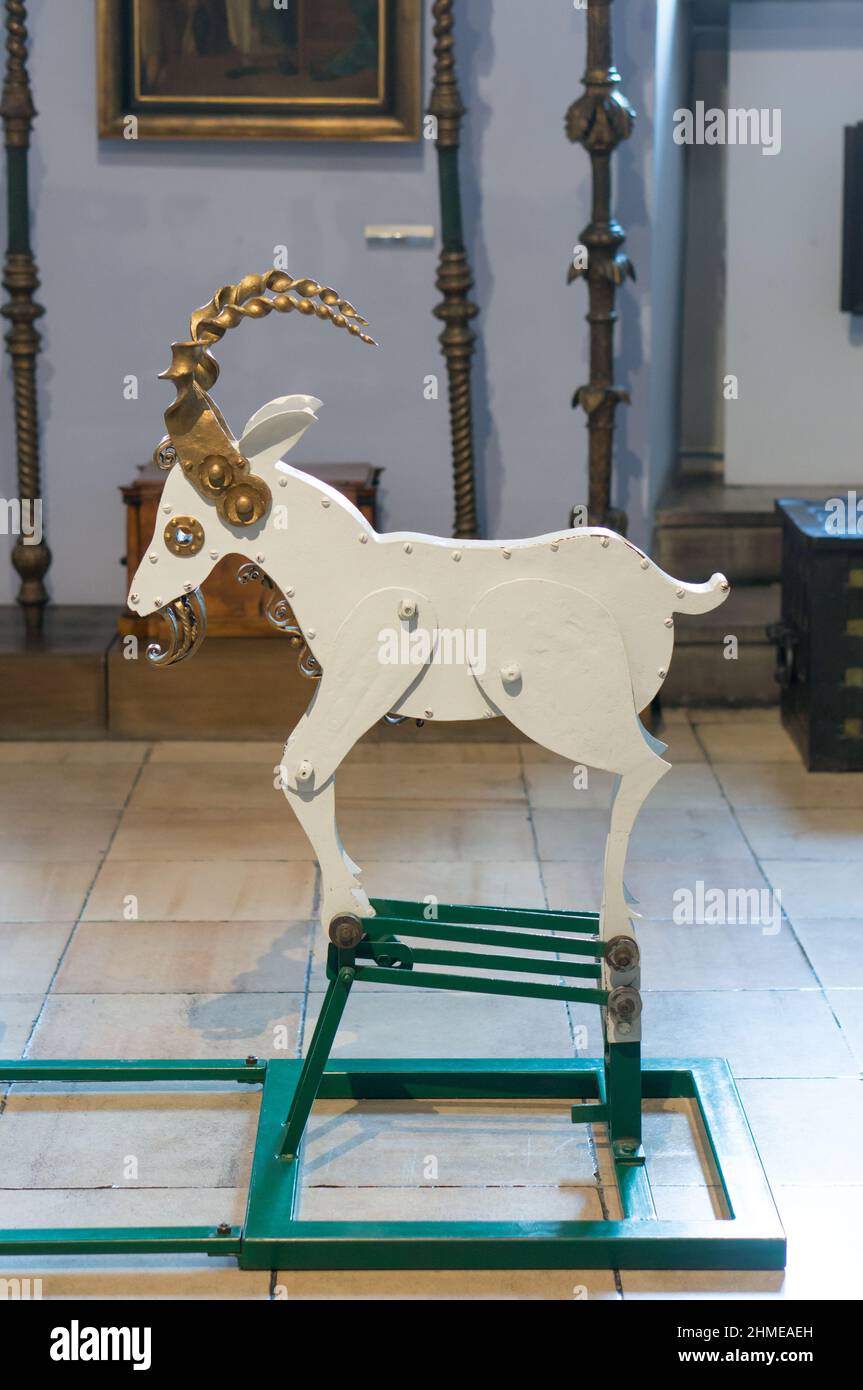 Wooden goat in a museum Stock Photo - Alamy