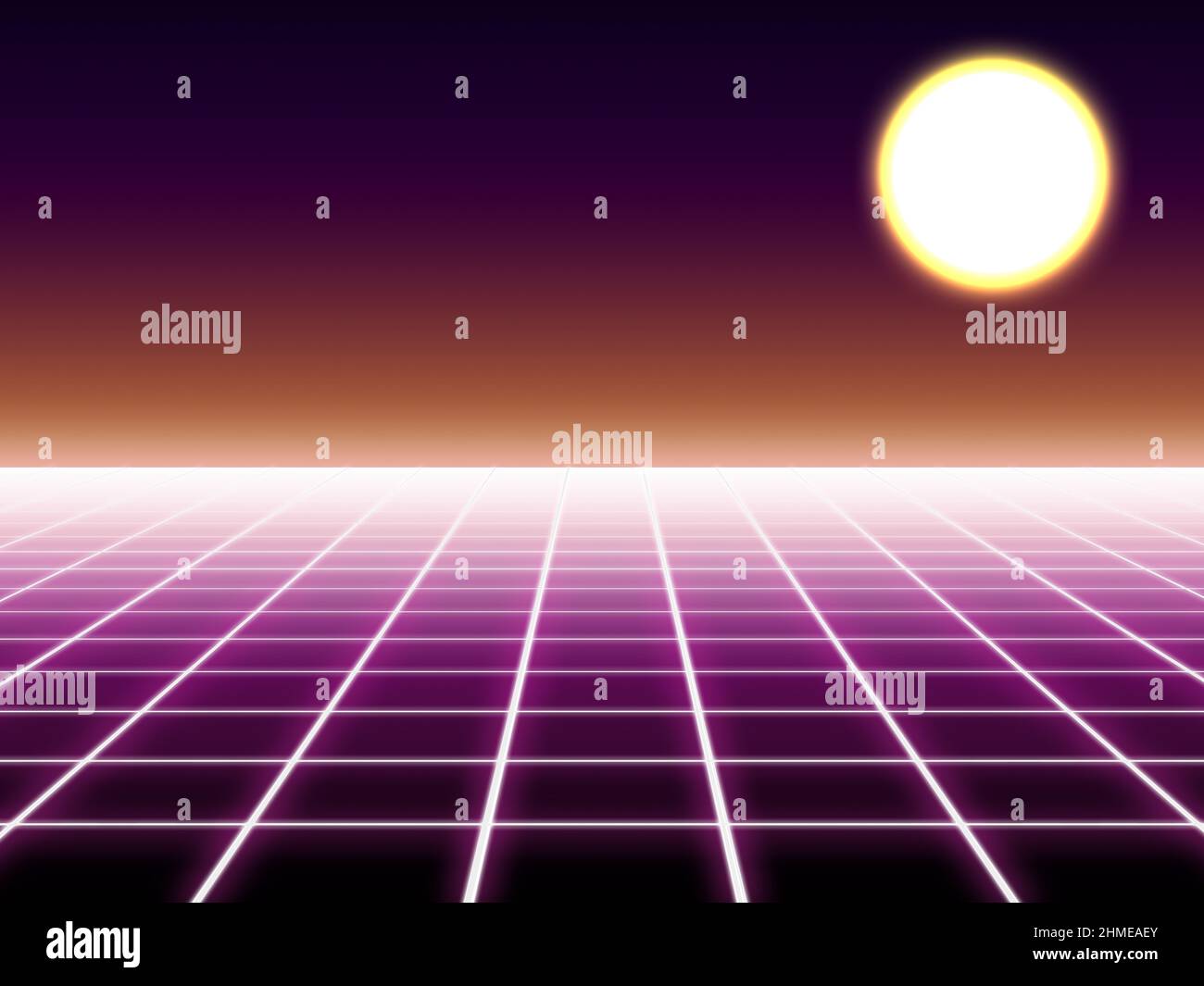 synthwave retro 80's video grid glow laser sunset Stock Photo - Alamy