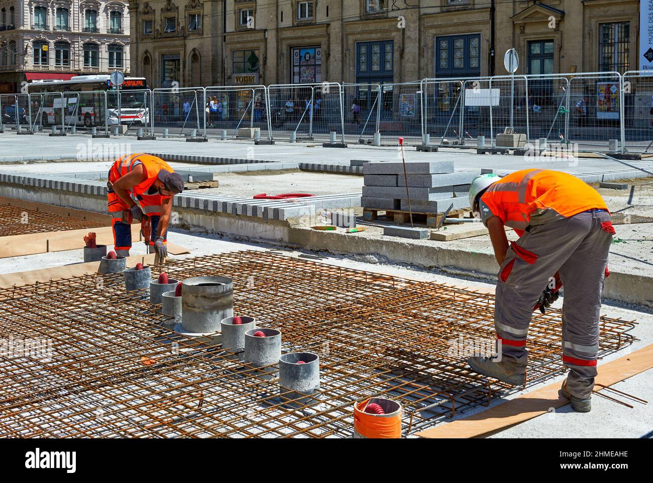 Construction works in the center of Lyon Stock Photo - Alamy
