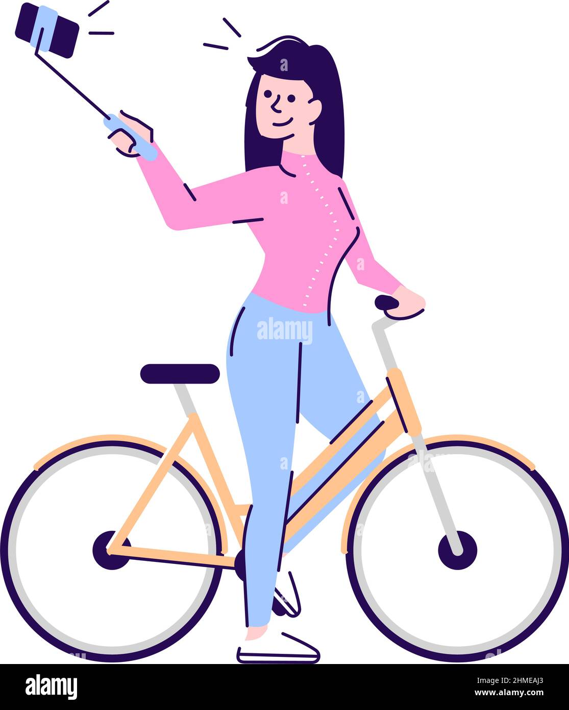 Active lifestyle semi flat RGB color vector illustration Stock Vector ...