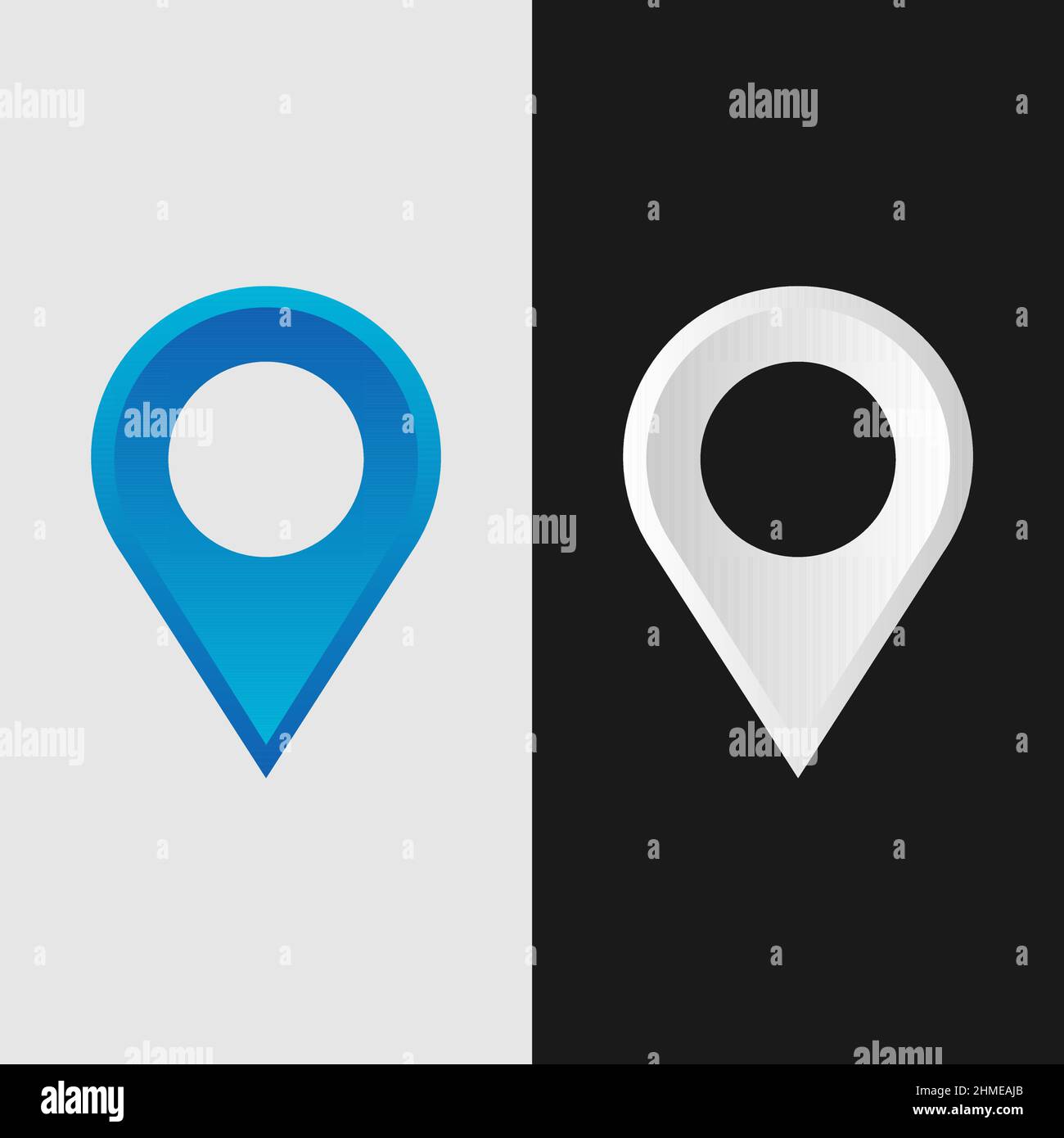 Vector blue and white map pin icon. Easy to edit and scalable to any ...