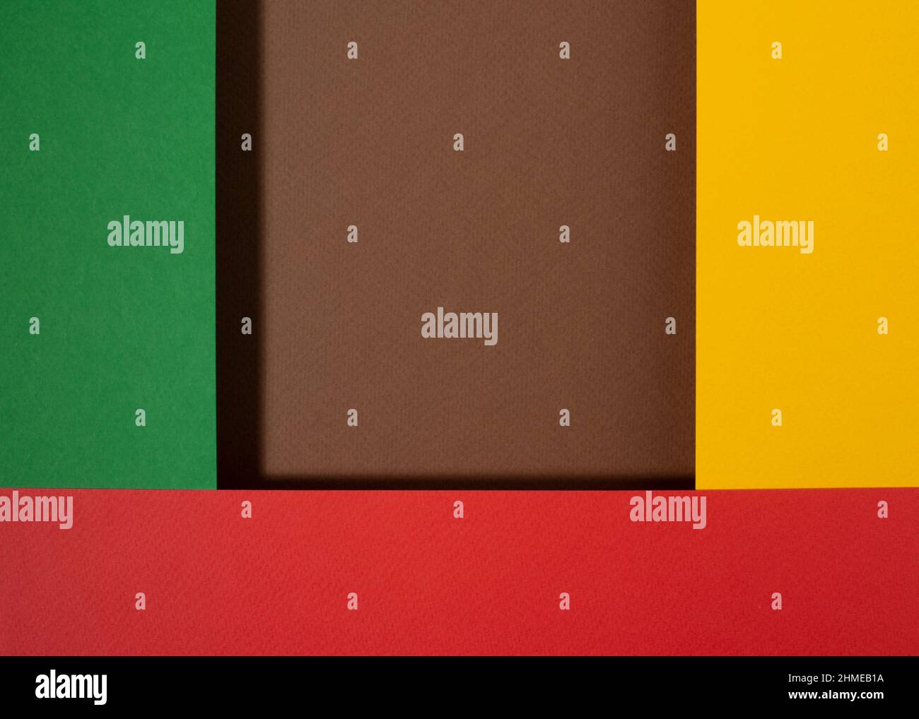 Black history month colors background. Red, green and yellow paper cut ...