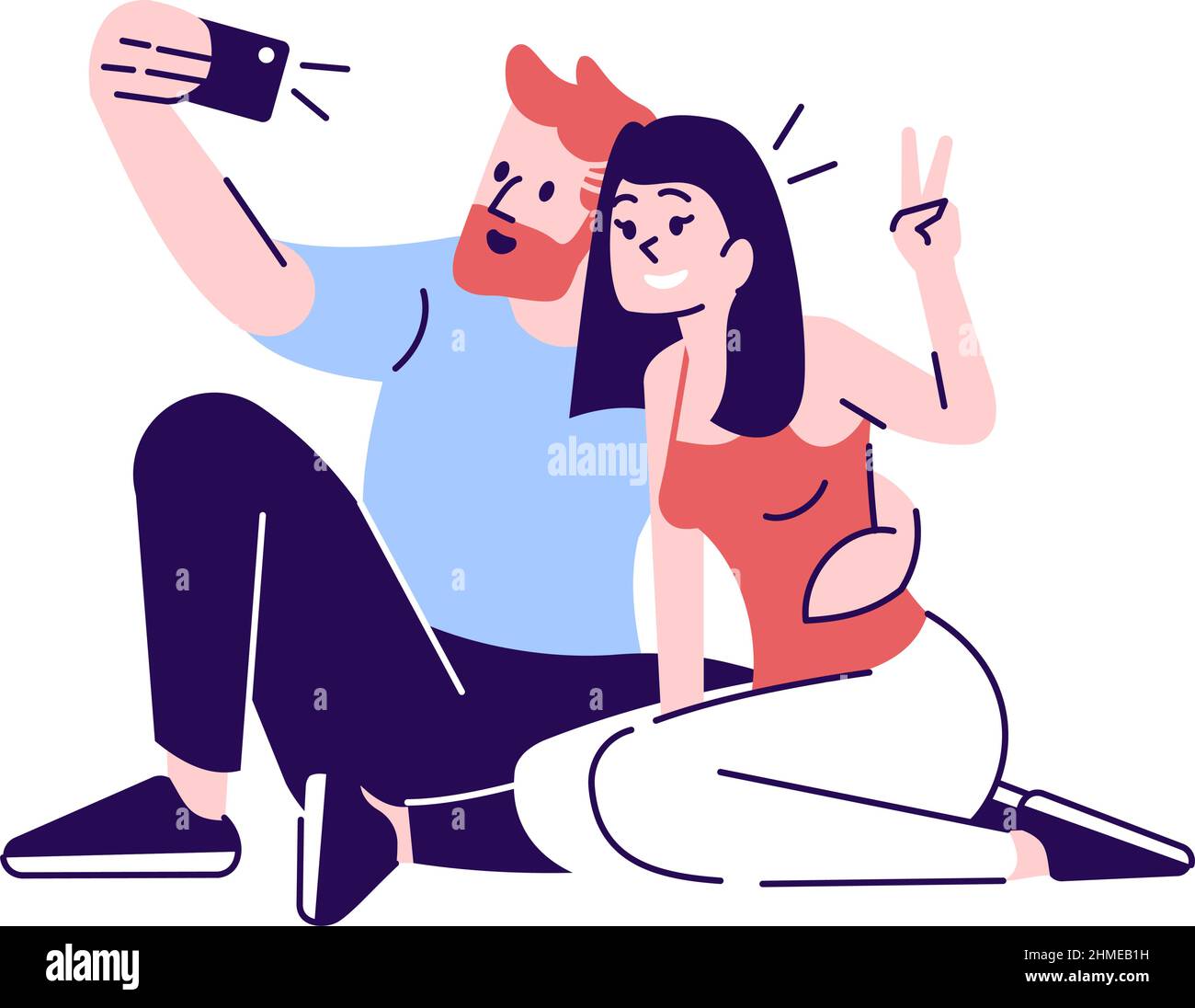 Perfect date semi flat RGB color vector illustration Stock Vector Image ...