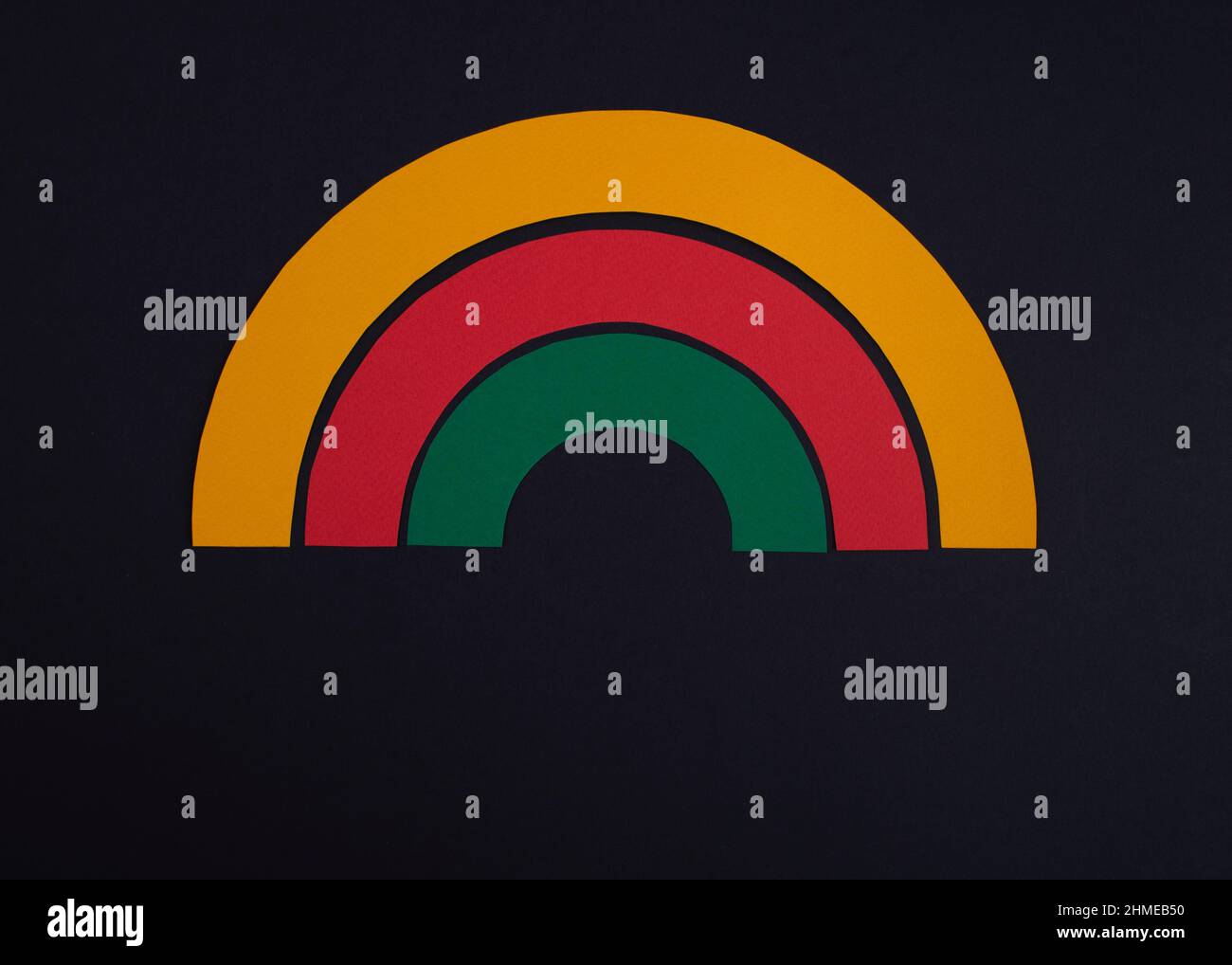 Black history month colors rainbow. Paper cut abstract composition on ...