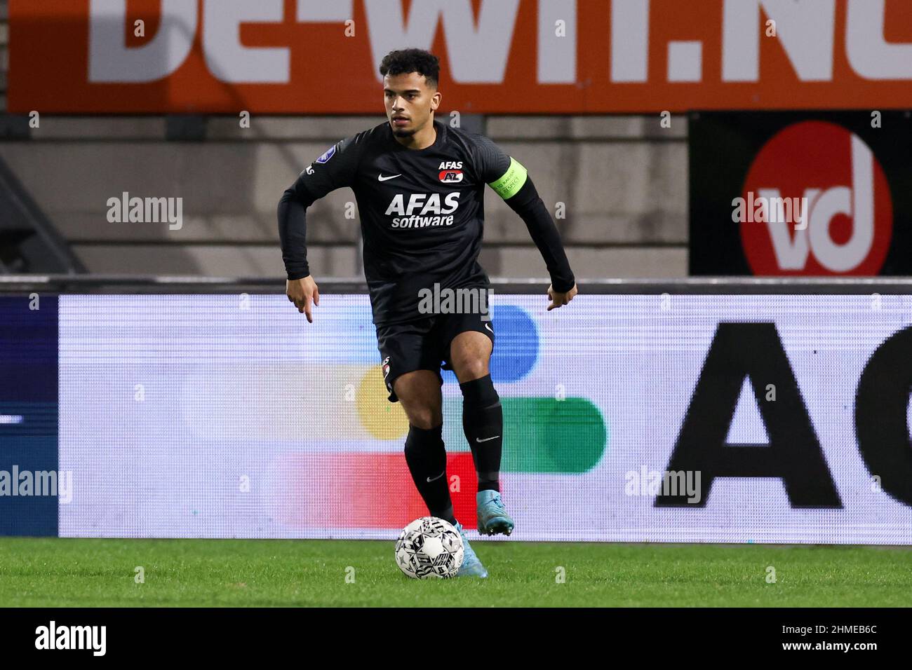 WAALWIJK, NETHERLANDS - FEBRUARY 9: Owen Wijndal of AZ Alkmaar during the Dutch TOTO KNVB Cup ...