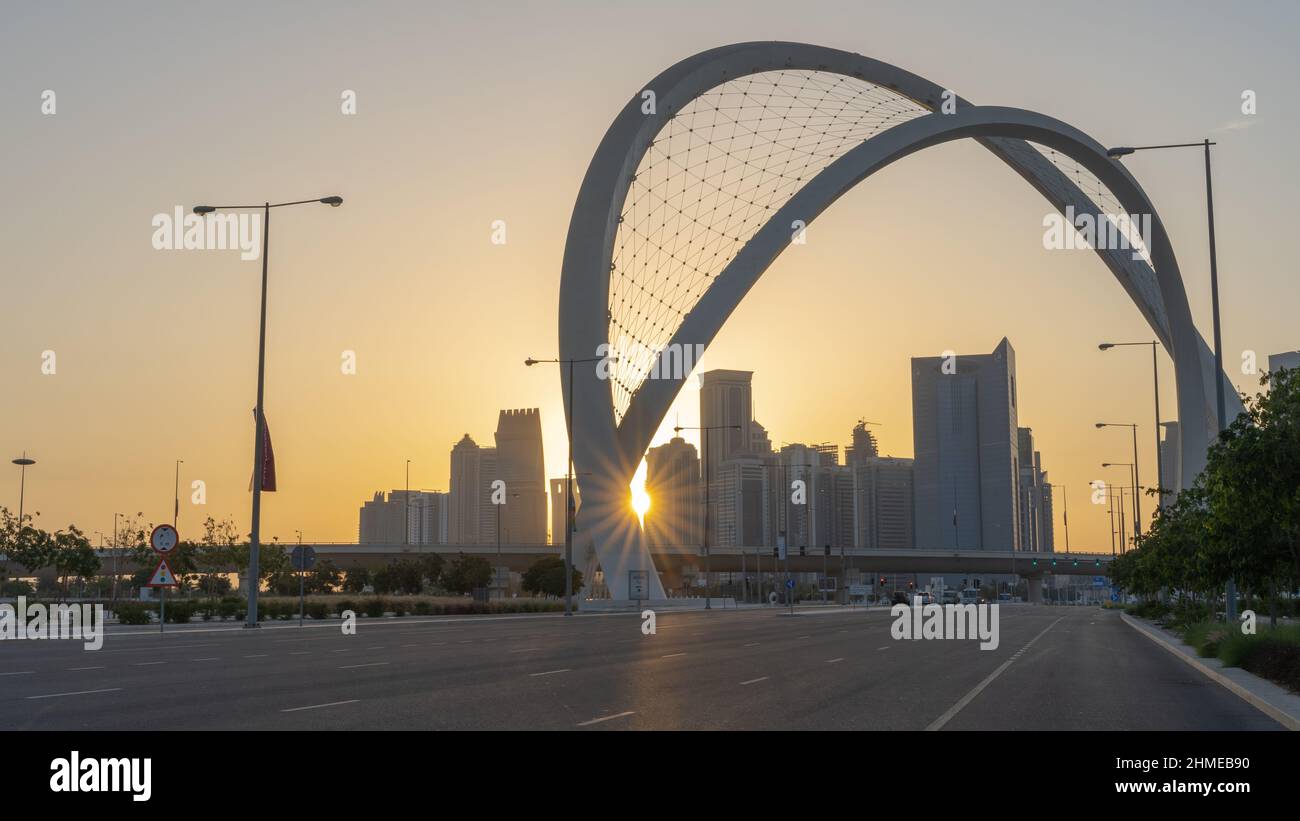 Lusail,Qatar- december 25,2021 : Beautiful Lusail city skyline during ...