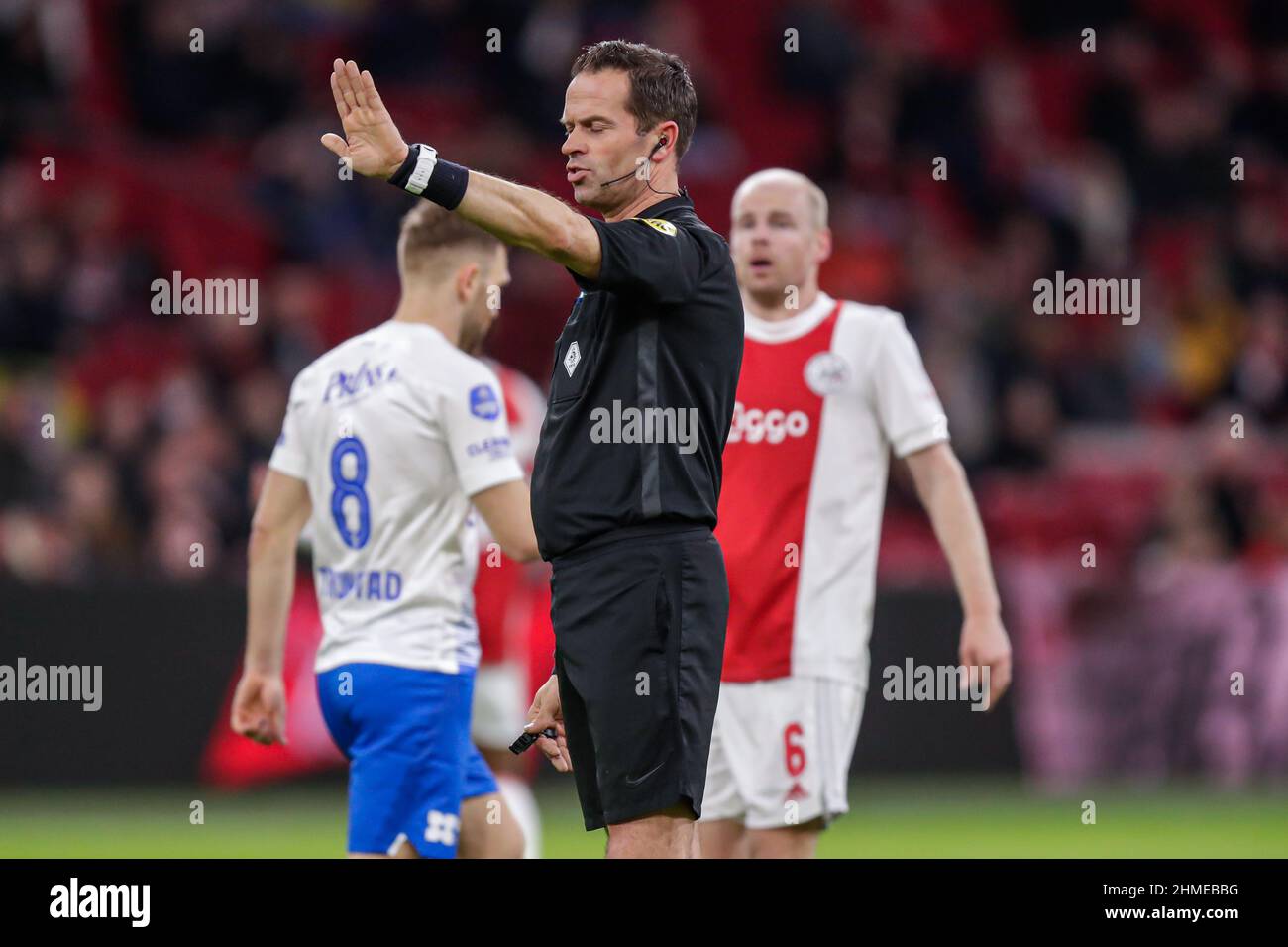 AMSTERDAM, NETHERLANDS - FEBRUARY 9: referee Bas Nijhuis during the ...