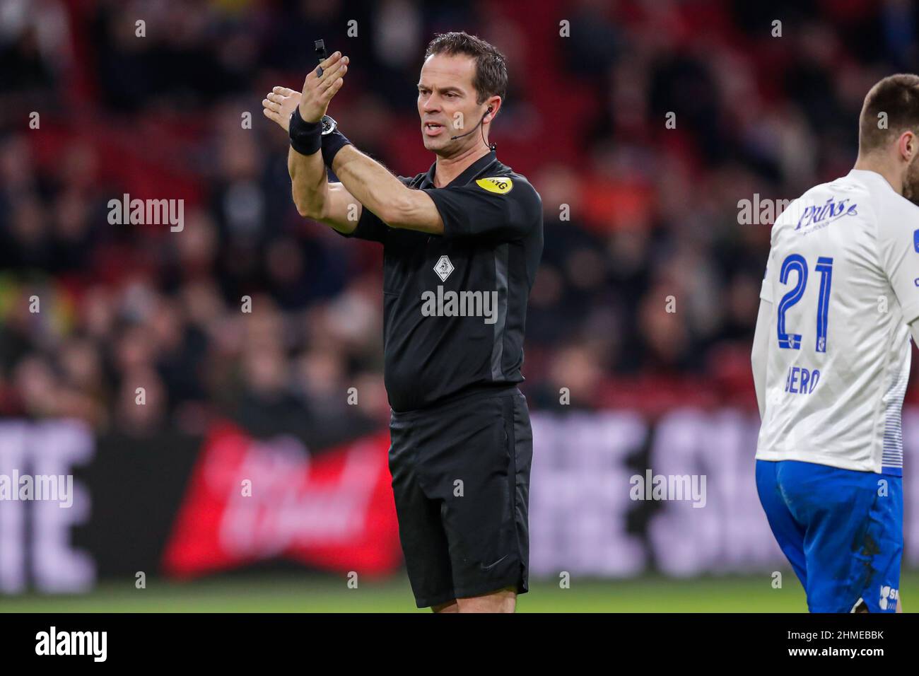 AMSTERDAM, NETHERLANDS - FEBRUARY 9: referee Bas Nijhuis during the ...