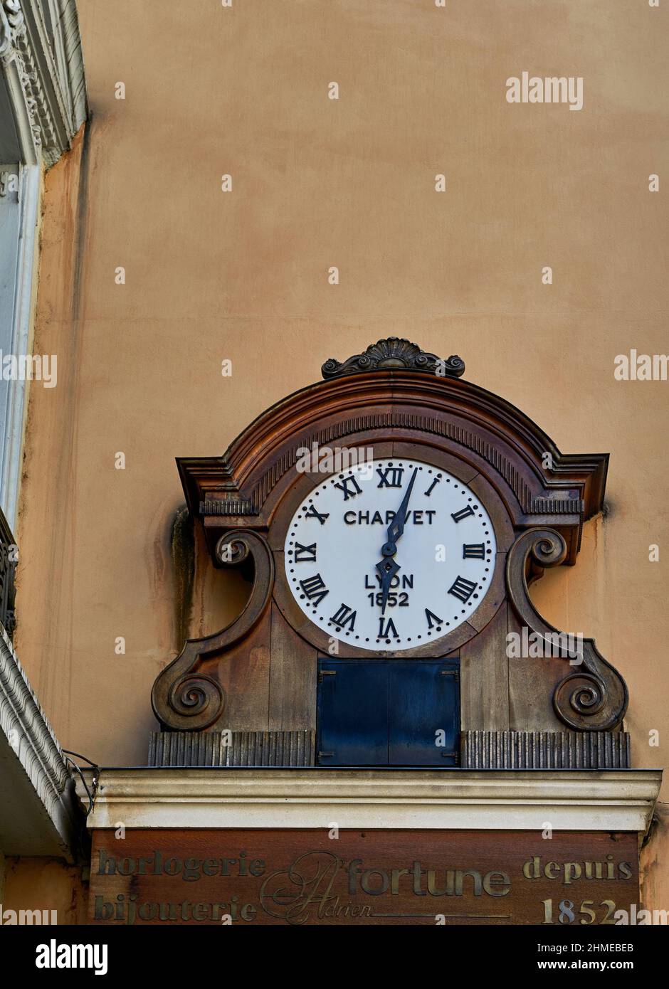 Decorative clock at the streets of Lyon, France Stock Photo - Alamy