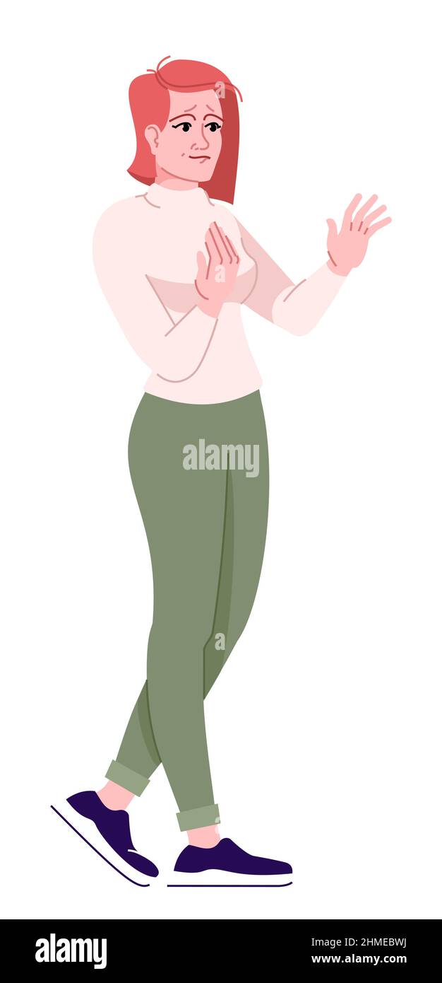 Being highly sensitive semi flat RGB color vector illustration Stock ...