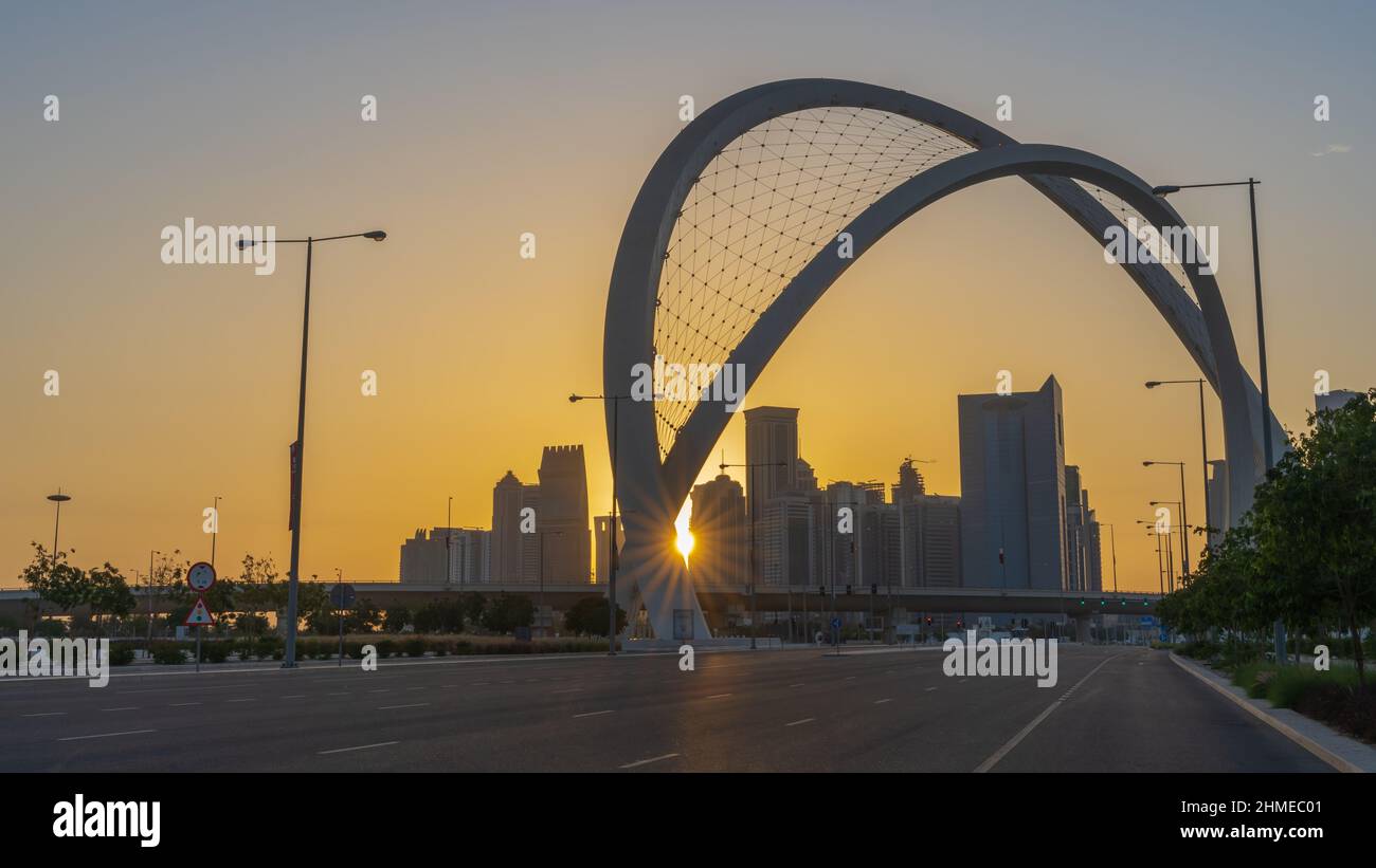 Lusail,Qatar- december 25,2021 : Beautiful Lusail city skyline during ...