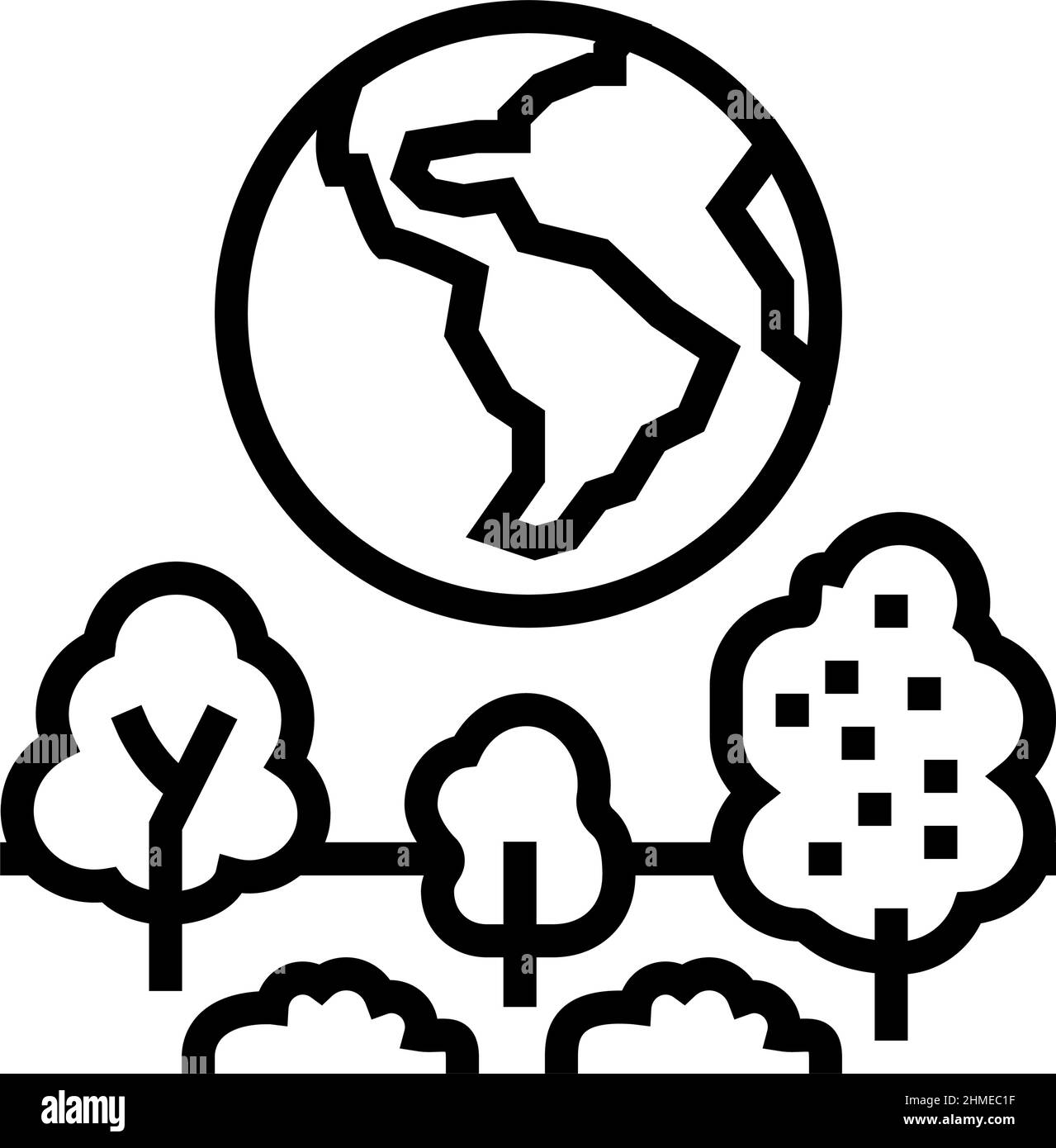 earth environment line icon vector illustration Stock Vector Image ...