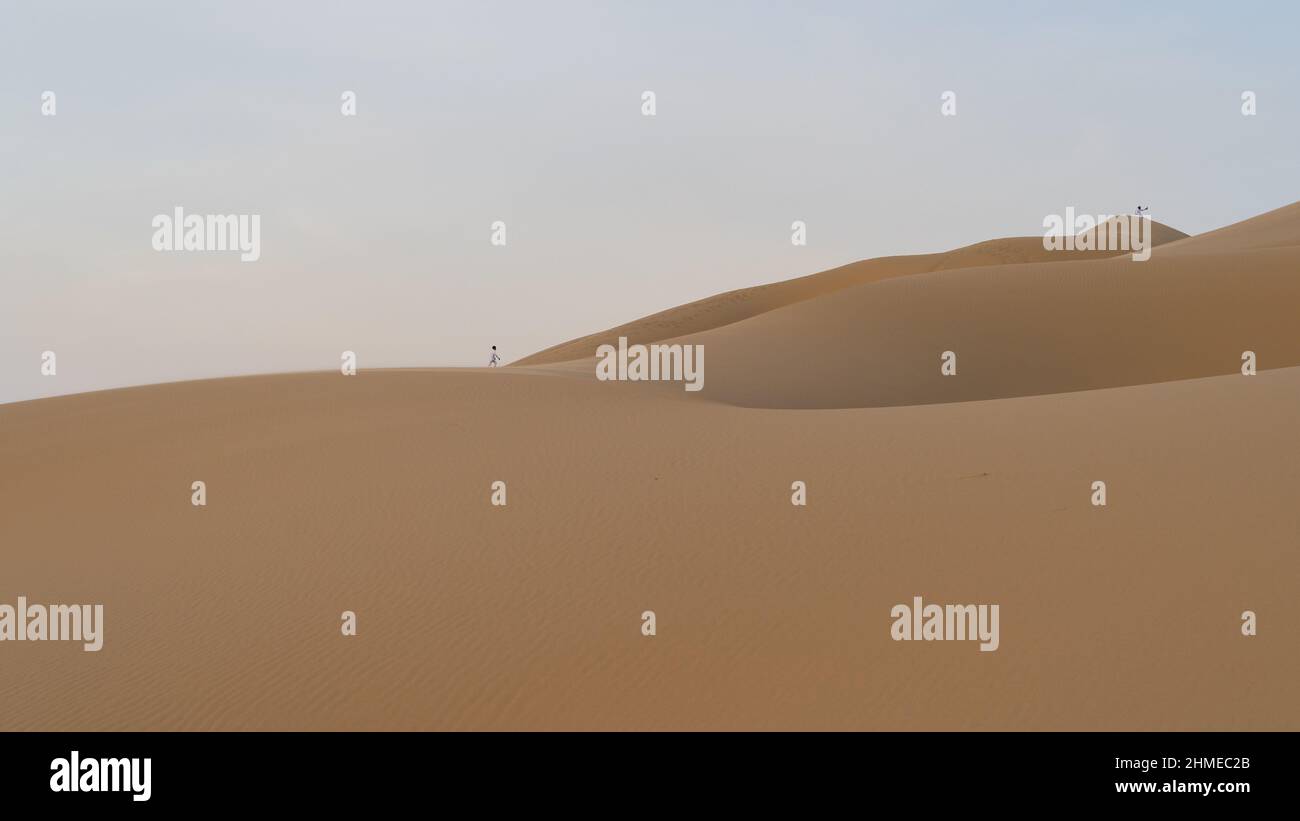 the landscape of the dukhan Sand dune in qatar. Selective focus Stock ...