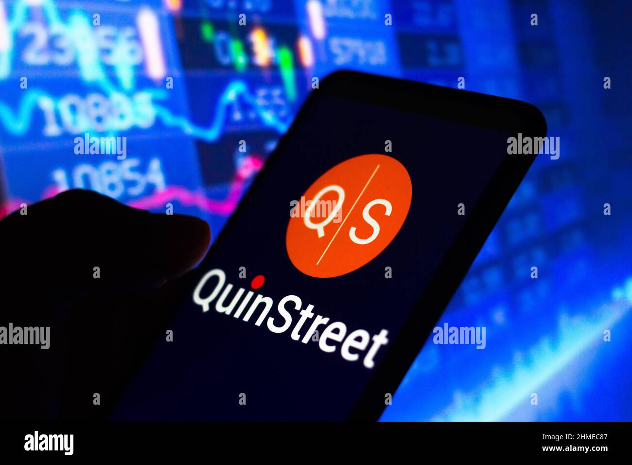 Brazil. 9th Feb, 2022. In this photo illustration the QuinStreet logo ...