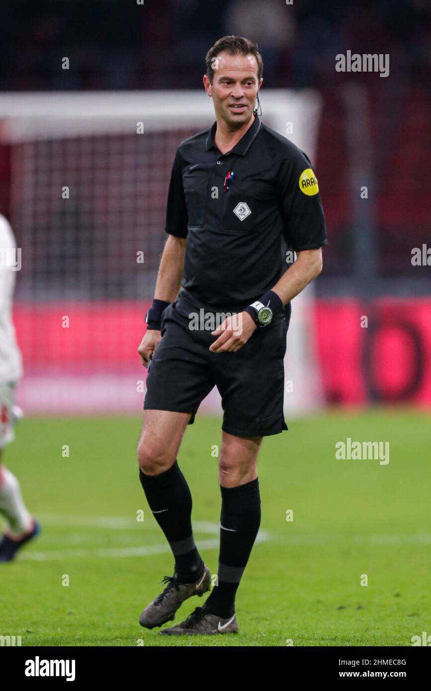 AMSTERDAM, NETHERLANDS - FEBRUARY 9: referee Bas Nijhuis during the ...